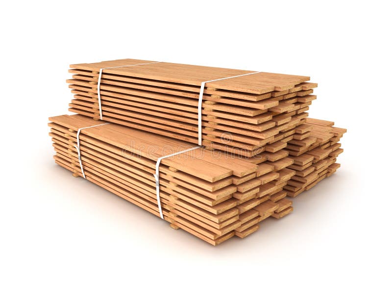 Wooden Planks Stack Isolated Stock Photo - Image of material, planks ...