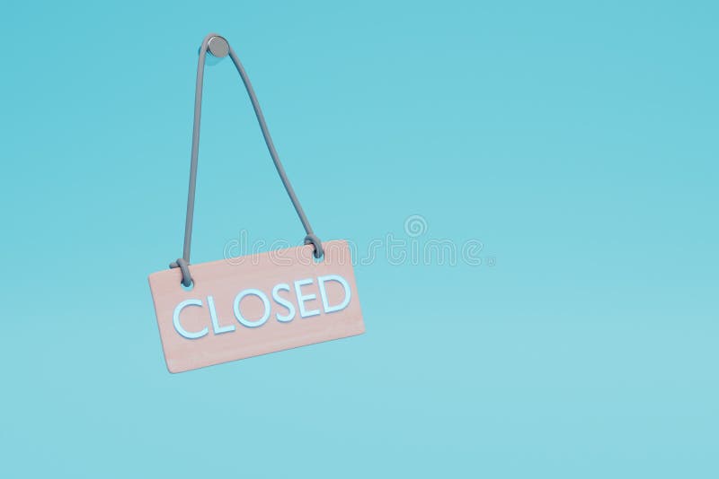 A Wooden Plaque with the Inscription is Closed on a Blue Background ...