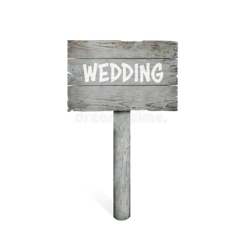 Wooden Plaque with Inscription Wedding Isolated Stock Image - Image of ...