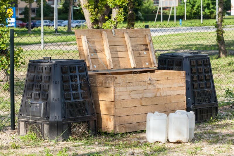 Compost recycling boxes stock image. Image of spring - 29939161