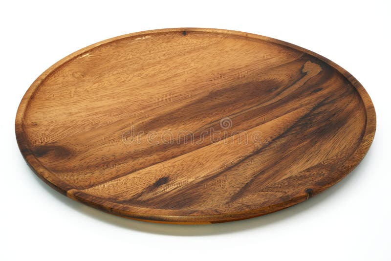 Wooden Plate Isolated on White Background Stock Image - Image of ...