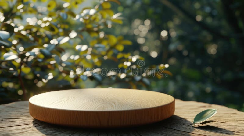 Wooden Plate on Tree Stump stock photo. Image of outdoor - 374288468