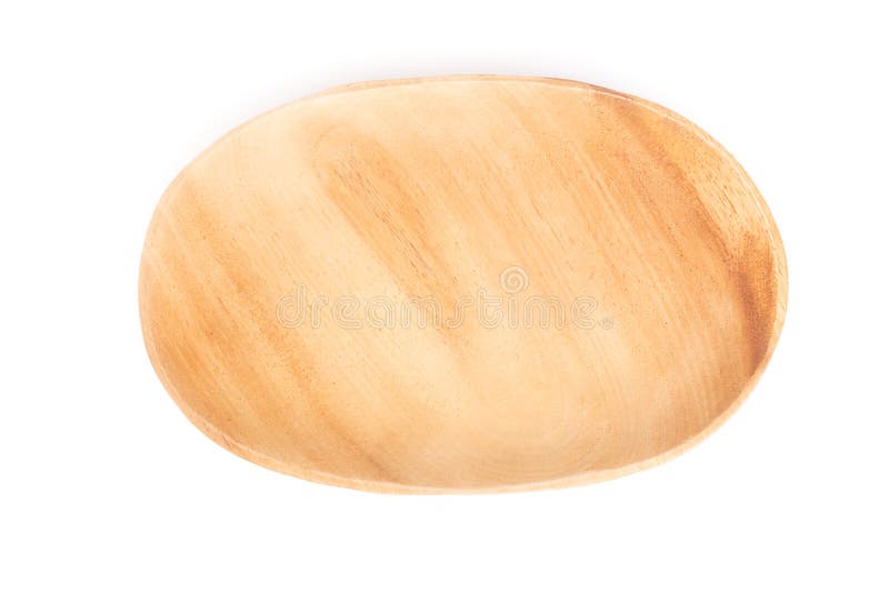 Wooden Plate on White Background Stock Image - Image of item, flat ...