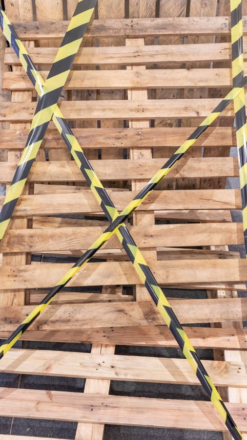 Wooden Plate with Yellow and Black Tape. Editorial Photo - Image of ...