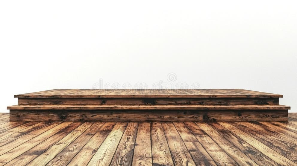Wooden Stage Platform with Planks Floor Stock Illustration ...