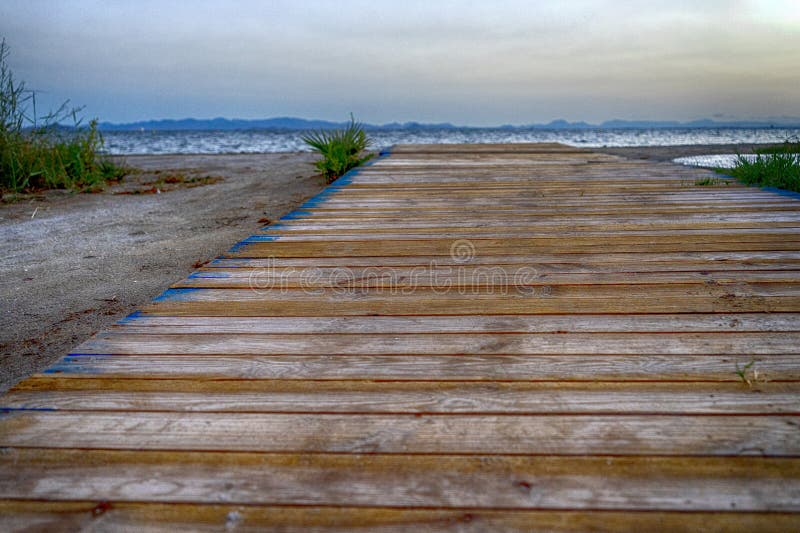 Wooden Platform for Beach Access Stock Image - Image of access, sand ...