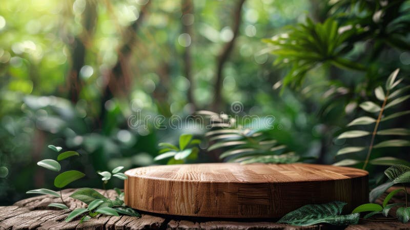 Wooden Platform in Forest stock photo. Image of nature - 329990450