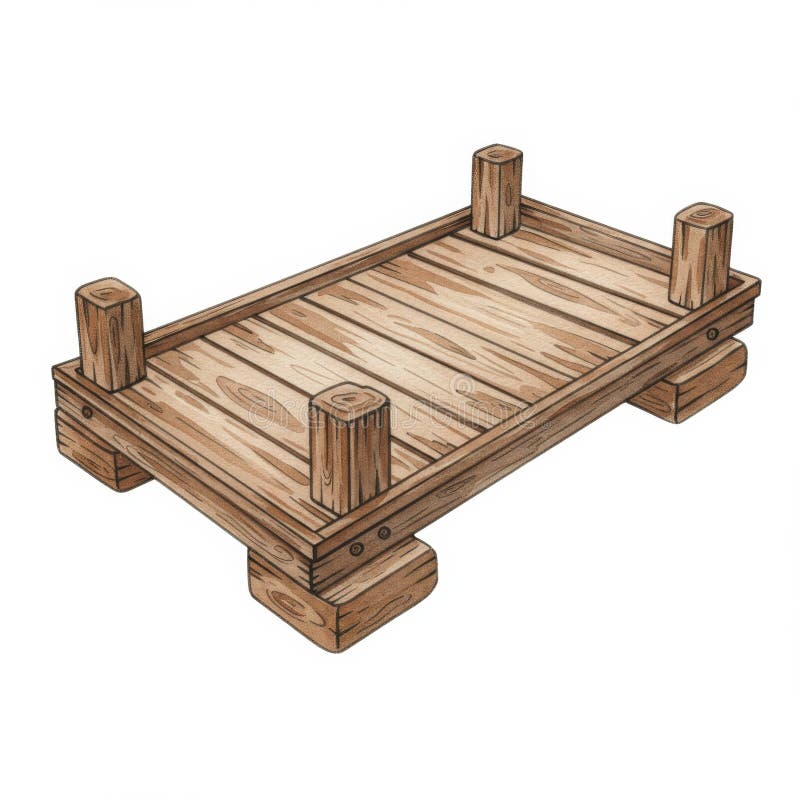 Wooden Platform Illustration: Brown Rectangular Structure Stock ...