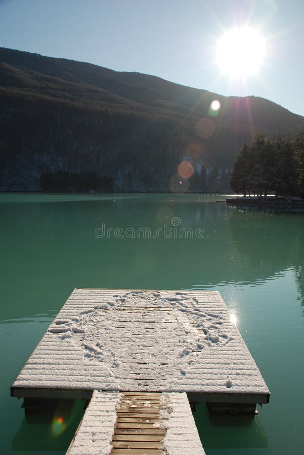 Wooden Platform in Lake stock image. Image of water, rays - 7576019