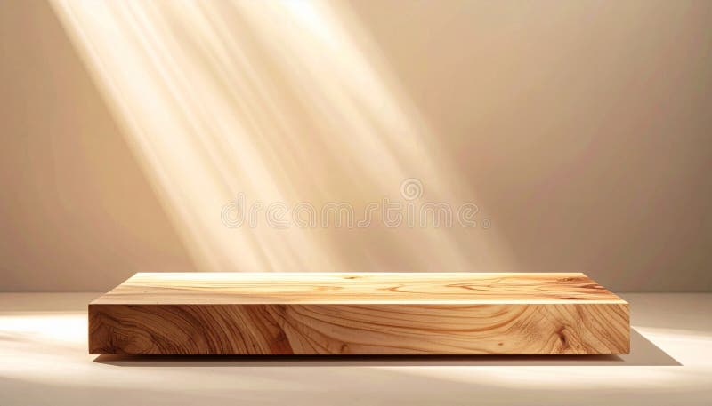 Wooden Platform with Light Beams Stock Illustration - Illustration of ...