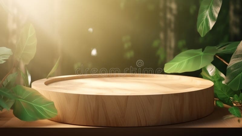 Wooden Platform for Product Presentation Created with Generative Ai ...