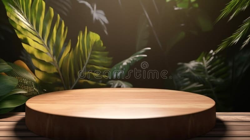Wooden Platform for Product Presentation Created with Generative Ai ...