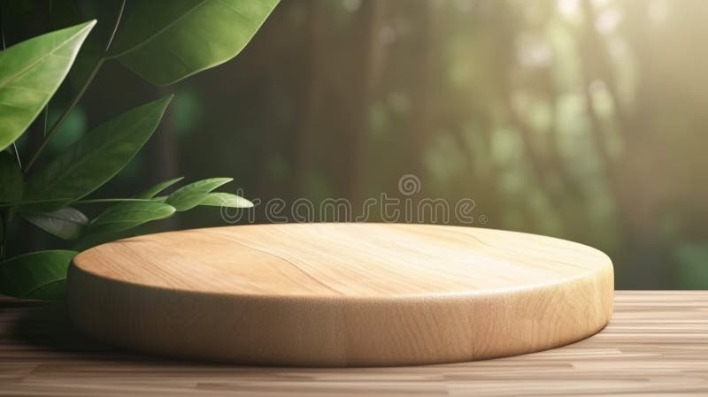 Wooden Platform for Product Presentation Created with Generative Ai ...