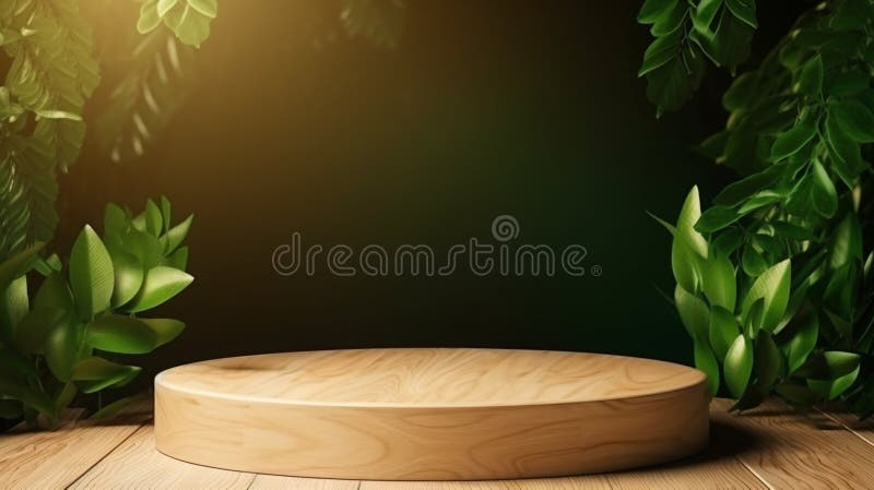 Wooden Platform for Product Presentation Created with Generative Ai ...