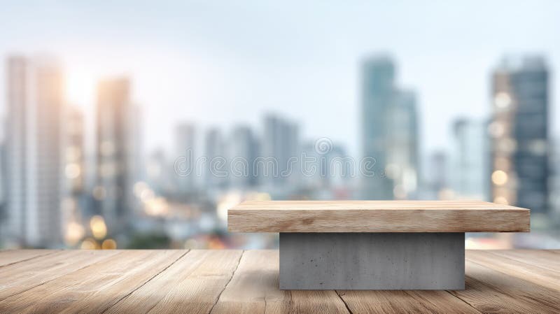 Wooden Platform with Stone Base Stock Illustration - Illustration of ...