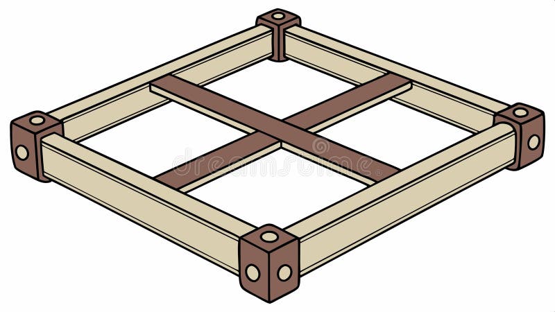 Wooden Platform Structure, Basic Stage or Raised Floor Structure Vector ...