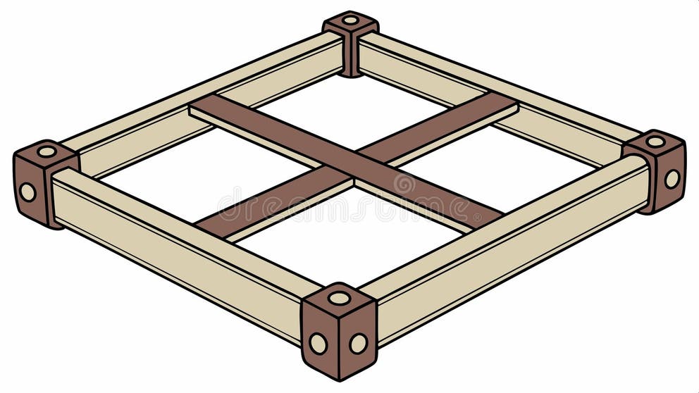 Wooden Platform Structure, Basic Stage or Raised Floor Structure Vector ...