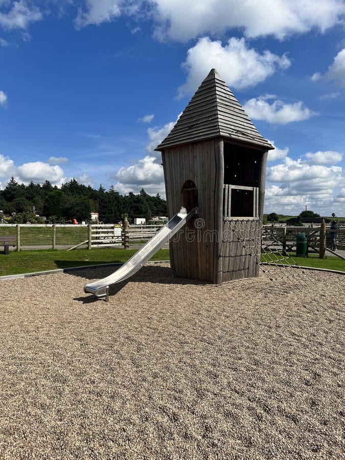 Wooden play area stock image. Image of tower, area, wooden - 289229433