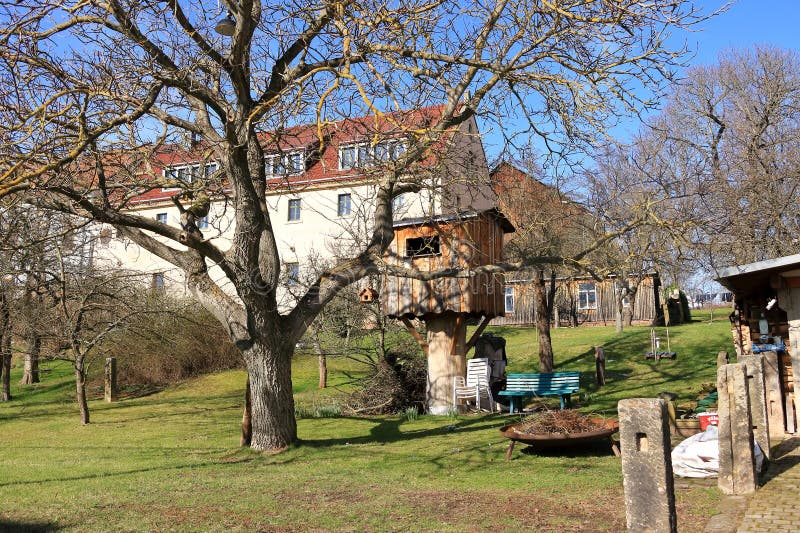 Wooden Play House for Children Stock Photo - Image of climb, ladder ...