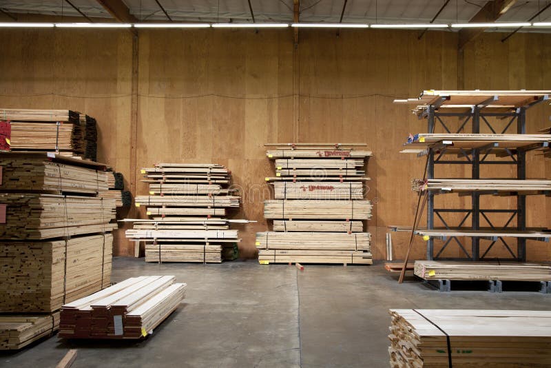 Wooden Plywood Stored in Warehouse Stock Image - Image of storage ...