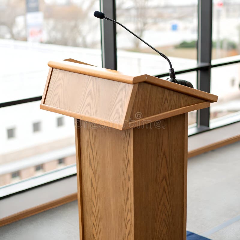 Wooden Podium â€ Elegant Presentation Stand Isolated Stock Illustration ...