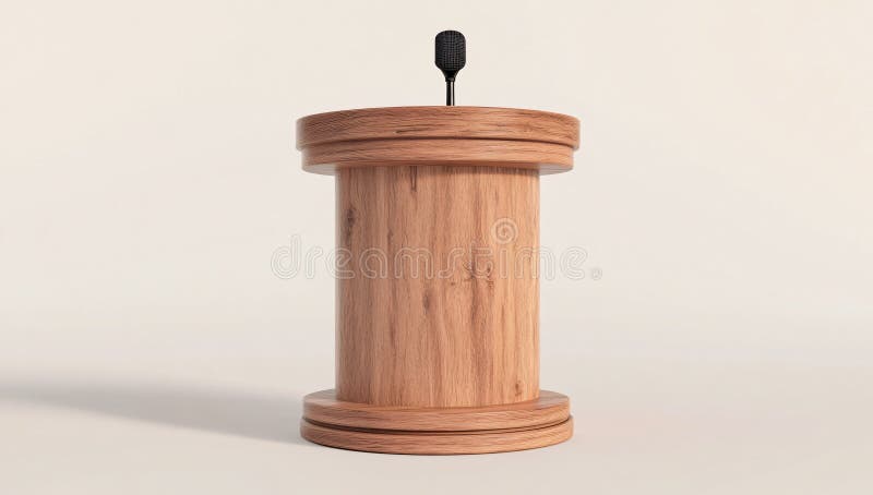 Wooden Podium Lectern with Microphone for Speech High Quality Image ...