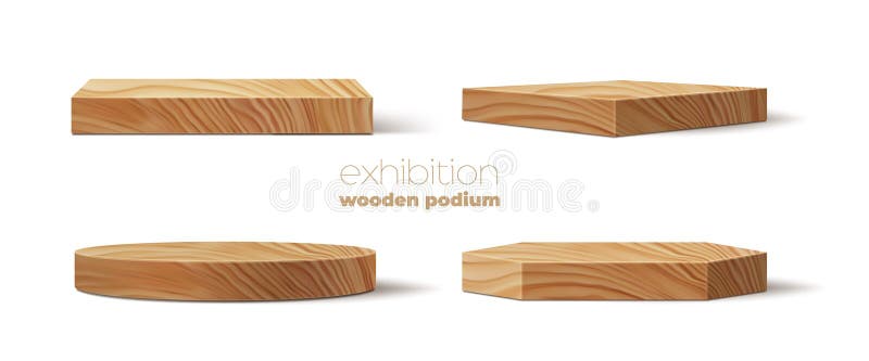 Wooden Podium, Platform 3d Display Stage Board Stock Vector ...