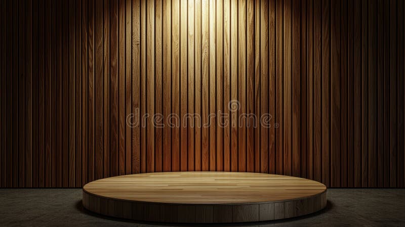 Wooden Podiums are Placed in a Hall on Wooden Stages Stock Photo ...