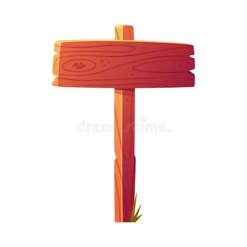Wooden Pointer and Board on Pole for Direction or Information Vector ...