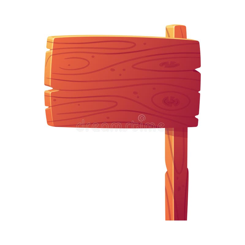 Wooden Pointer and Board on Pole for Direction or Information Vector ...