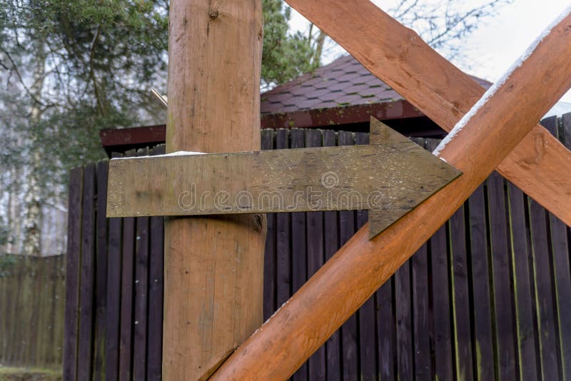 Wooden Pointer on the Column Stock Photo - Image of scenic, arrow ...