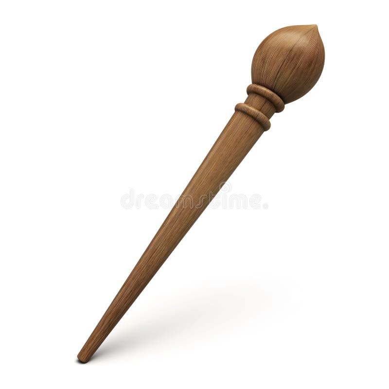 Wooden Pointer on White Background, Isolated in 3D Illustration ...