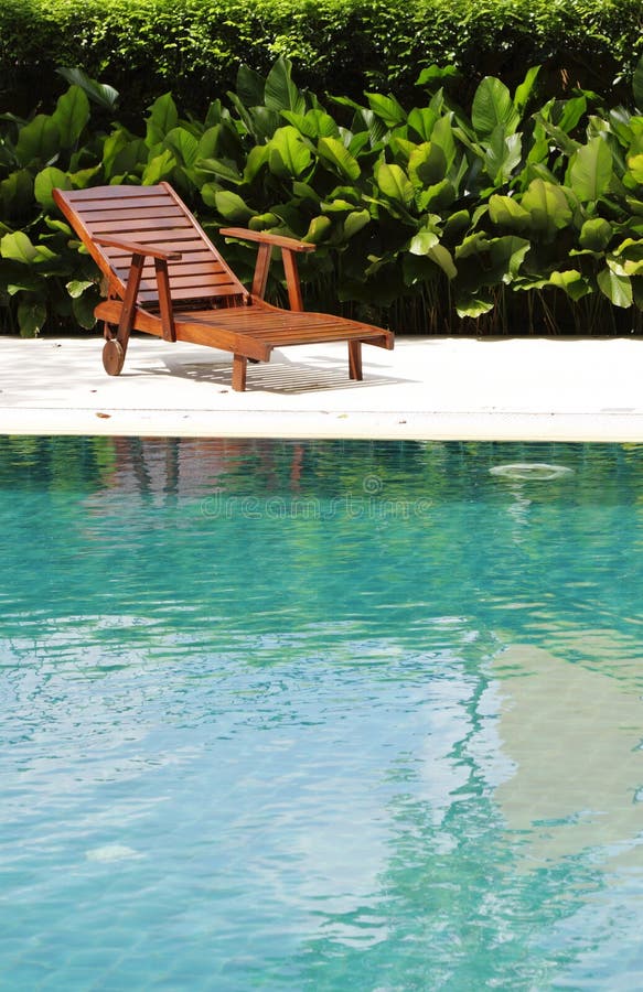 Wooden pool chair stock photo. Image of space, copy, wooden - 13054020