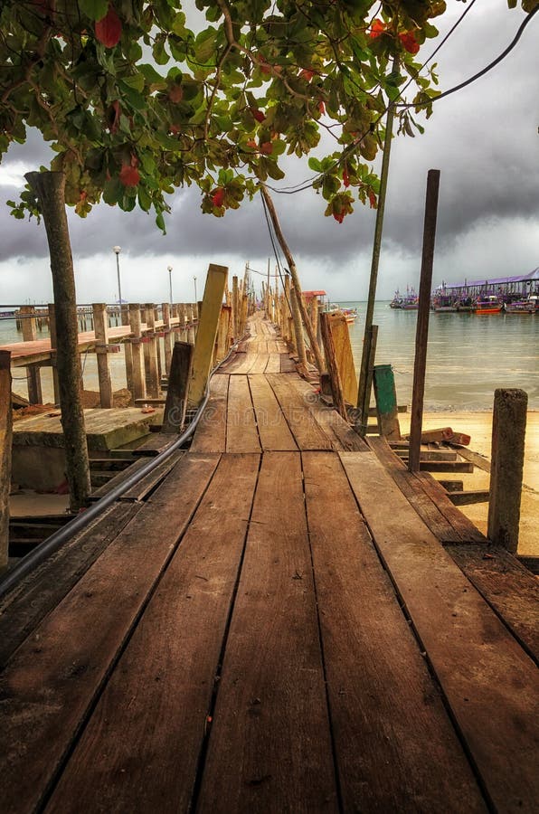 The Wooden Port stock photo. Image of malaysia, boat - 37673364