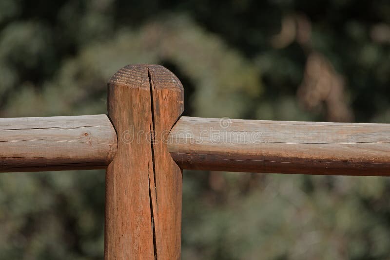 POLE FENCE MADE with STRAIGT LONG STRIPPED WOODEN POLES Stock Image ...