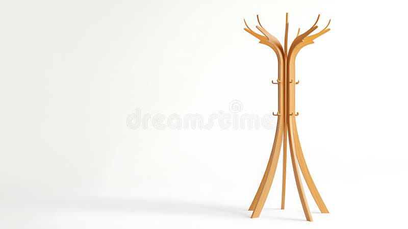 A Wooden Post with a Tree Design on it Stock Image - Image of blue ...