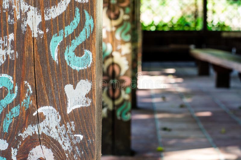 Wooden Posts Painted with Paint Stock Image - Image of color, design ...