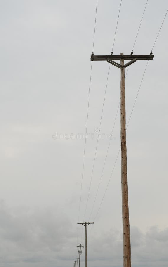 Wooden Power Utility Pole with Transformers and Cables. Stock Image ...