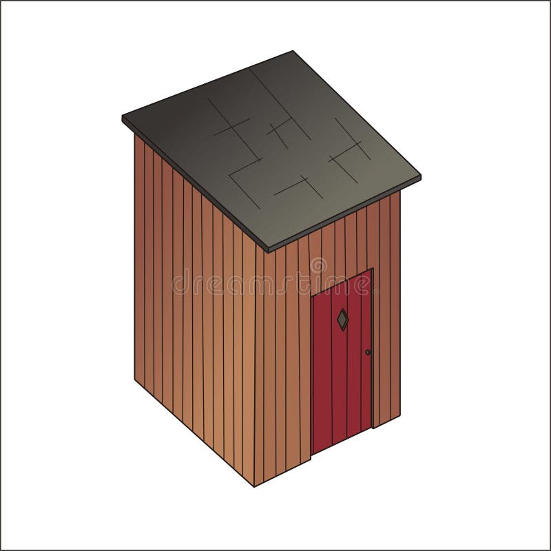 Rural Wooden Outdoors Toilet Stock Vector - Illustration of graffiti ...