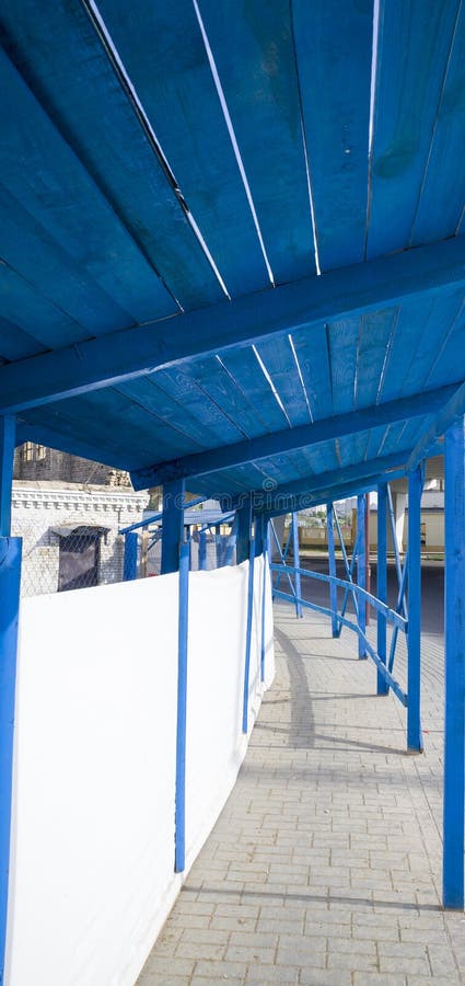 Wooden Protective Structure Construction Site Stock Photo - Image of ...