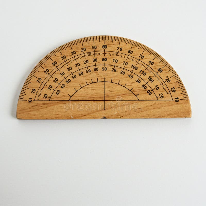 Wooden Protractor for Angle Measurement in Mathematics or Drafting ...