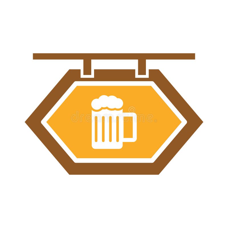 Wooden Pub Sign. Vector Illustration Decorative Design Stock Vector ...