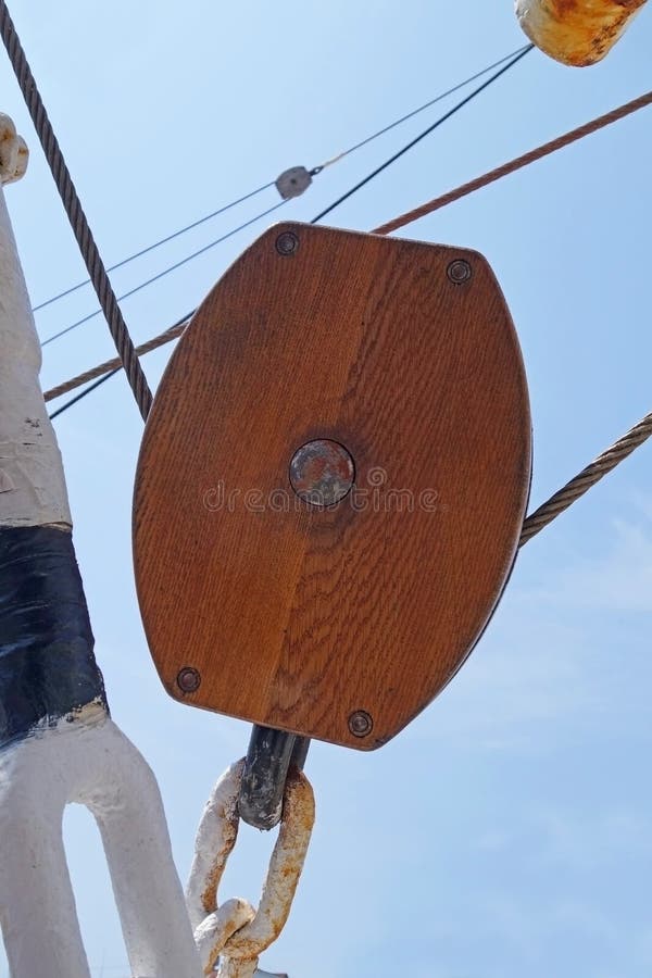 Wooden pulley stock photo. Image of boom, knot, closeup - 44675554