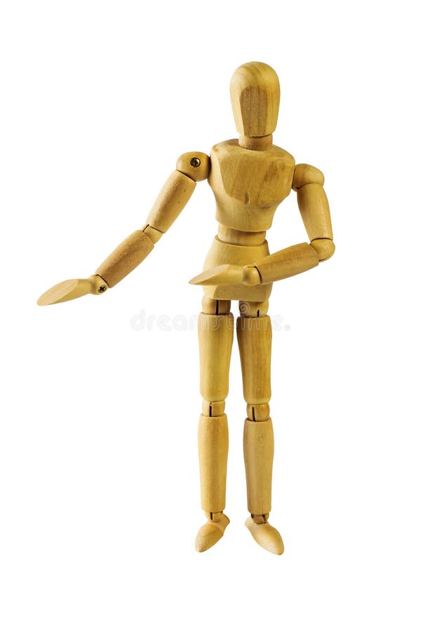 Wooden Puppet Walk Action in White Isolated Stock Photo - Image of ...