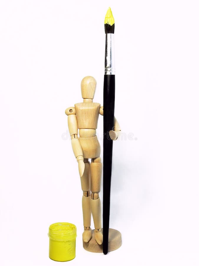 Wooden puppet is running stock photo. Image of active - 61392646