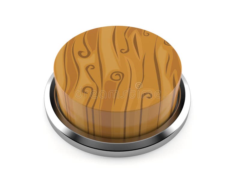 Wooden push button stock illustration. Illustration of blank - 129719055