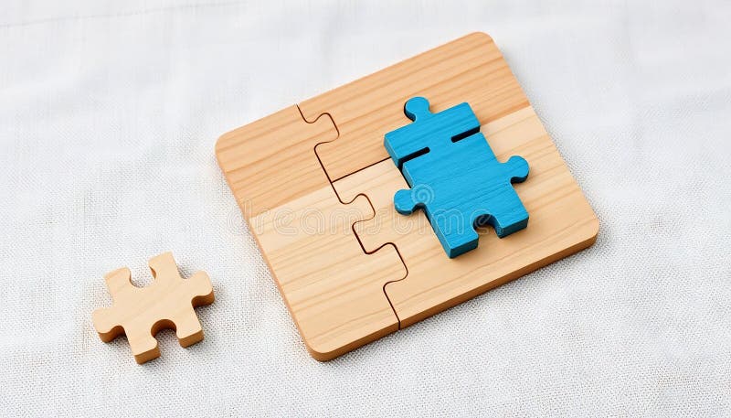 Artisan Wooden Puzzle Mockup for Educational Toys Stock Illustration ...