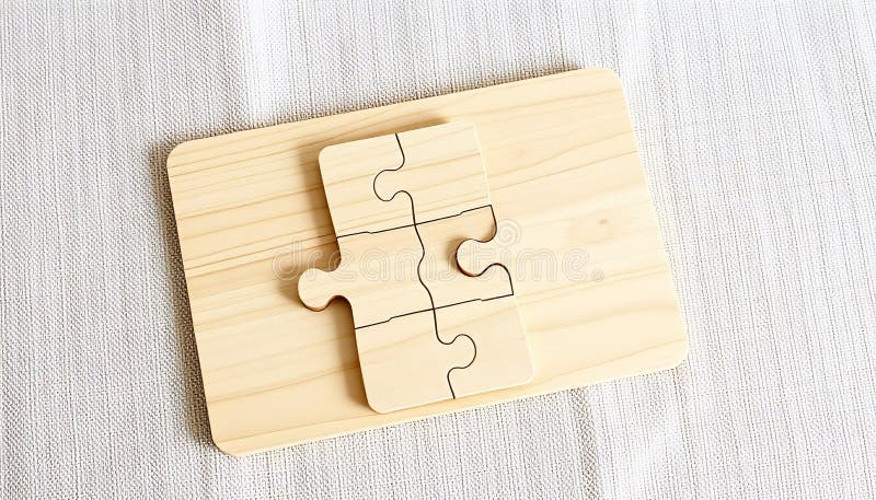 Artisan Wooden Puzzle Mockup for Educational Toys Stock Illustration ...