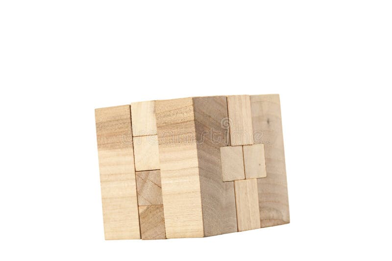 The Wooden Puzzle - Game with Blocks Stock Photo - Image of piece ...