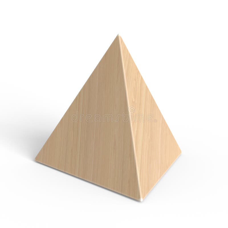Pyramid of Wooden Cubes on White Background Stock Illustration ...